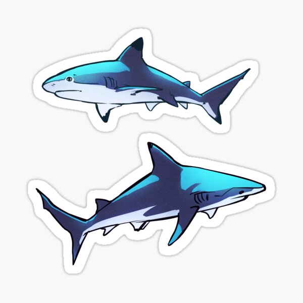 "Friendly Sharks Duo #1" Sticker for Sale by livecrows-art | Redbubble
