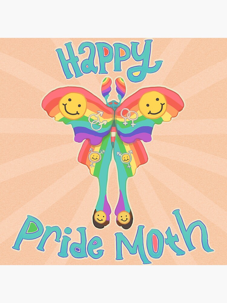 "Happy Pride Moth" Sticker for Sale by SEQU0IA | Redbubble
