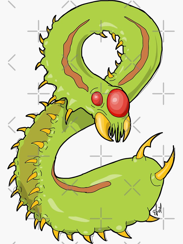 "Monster alien caterpillar" Sticker for Sale by Pittstop | Redbubble