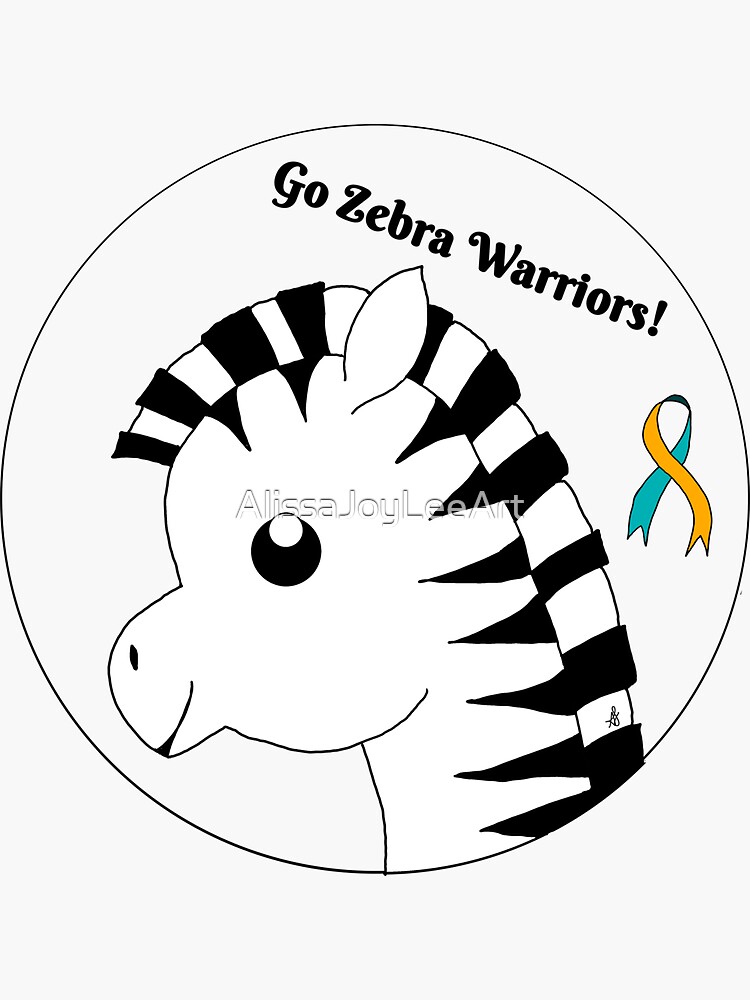 "Zebra Warrior -Pheo / Para Ribbon " Sticker for Sale by ...