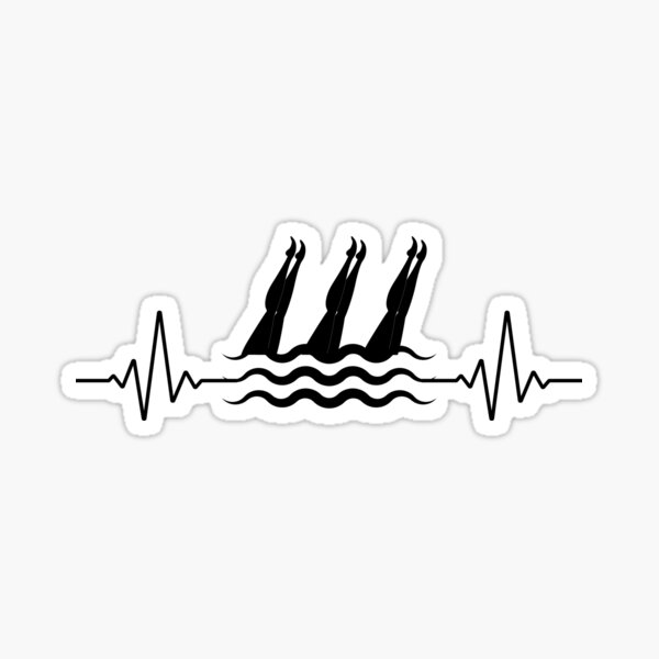 "Synchro Swim Swimmer Synchronized Swimming Heartbeat" Sticker for Sale ...