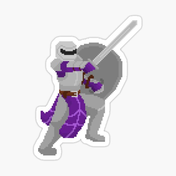 "Purple Pixel Art Knight" Sticker for Sale by mooseinstein | Redbubble
