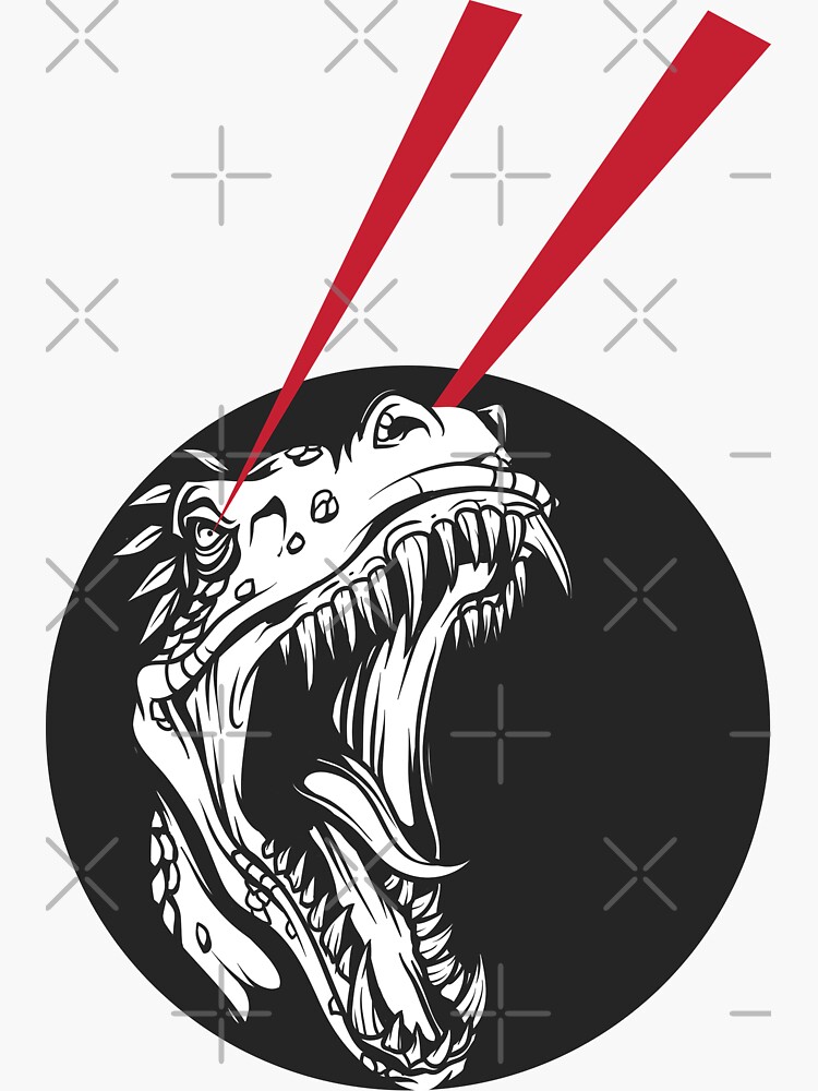 "T-rex Laser Beam" Sticker for Sale by LucidiaDrimz | Redbubble