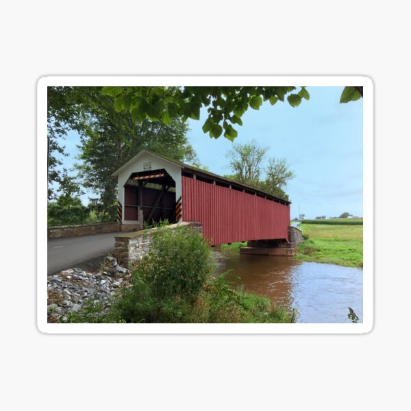 "Erb’s Covered Bridge, Lancaster County, PA" Sticker by Lynney | Redbubble
