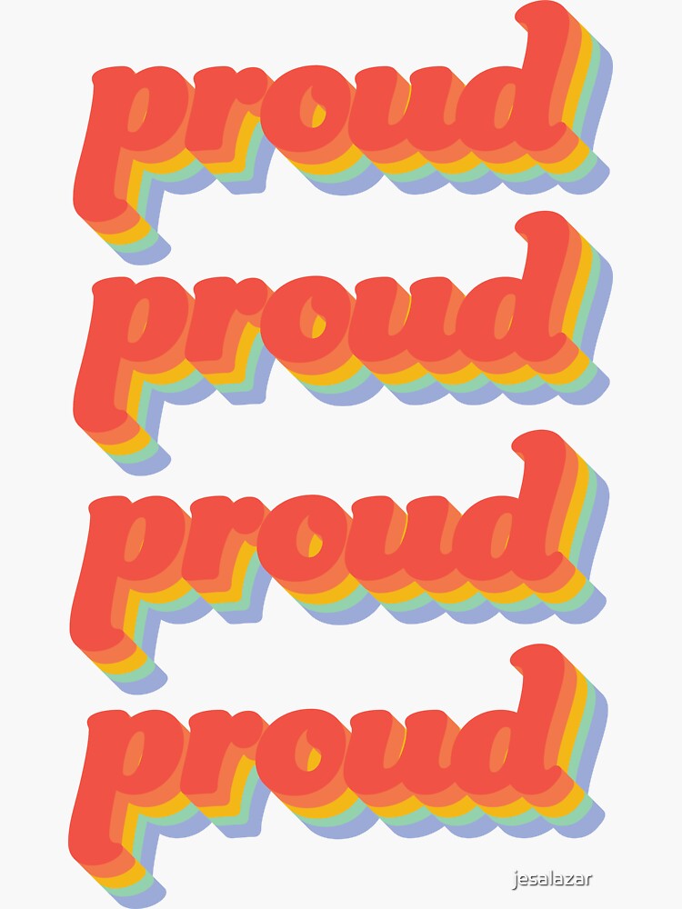 ""Proud" Pride Vintage Letters " Sticker for Sale by jesalazar | Redbubble
