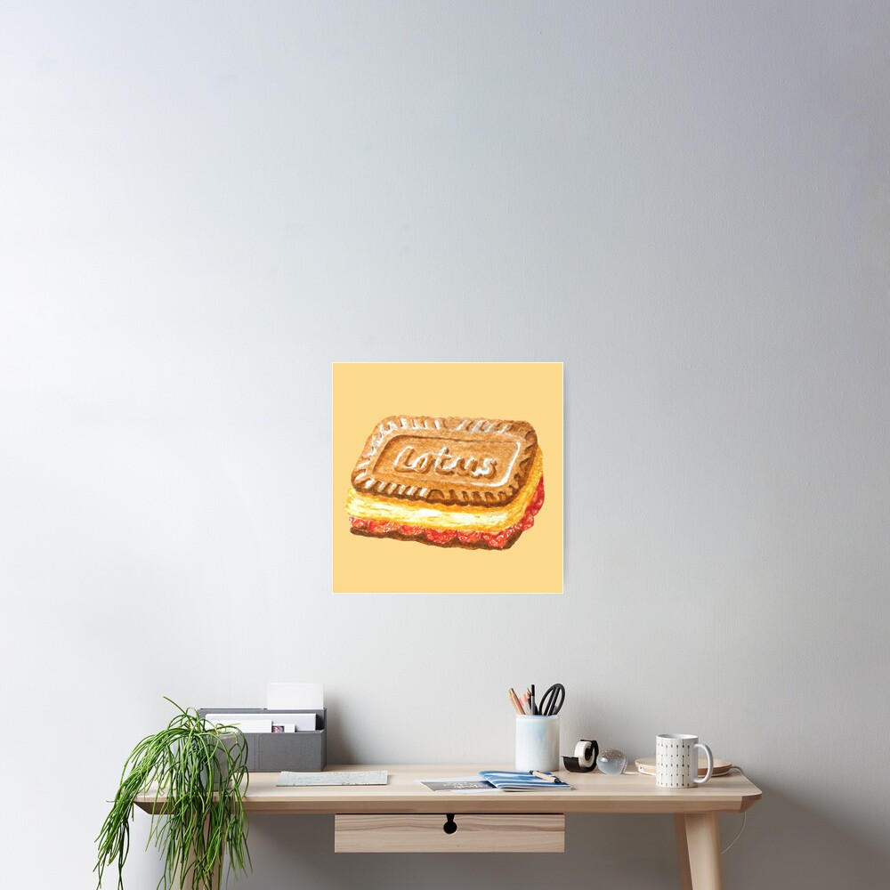 "Lotus Biscoff Cookie Ice Cream Sandwich Aquarell Essen Illustration ...