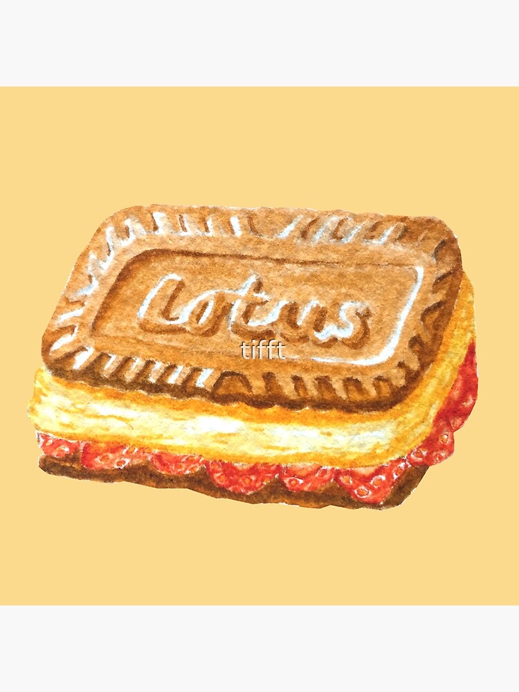 "Lotus Biscoff Cookie Ice Cream Sandwich Watercolour Food Illustration ...