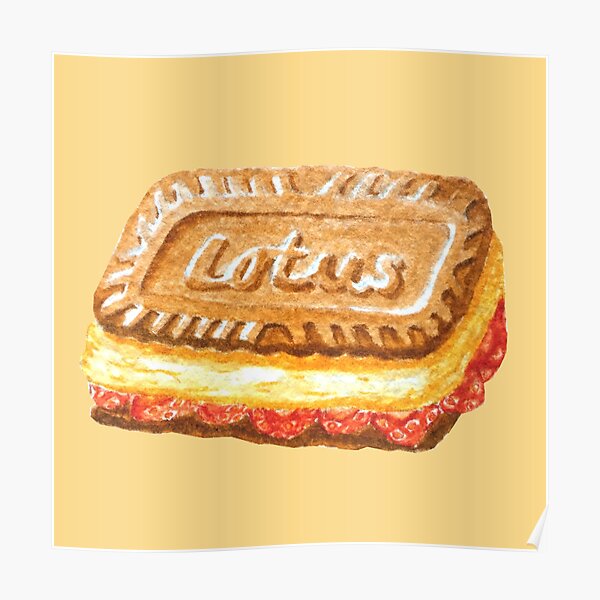 "Lotus Biscoff Cookie Ice Cream Sandwich Watercolour Food Illustration ...