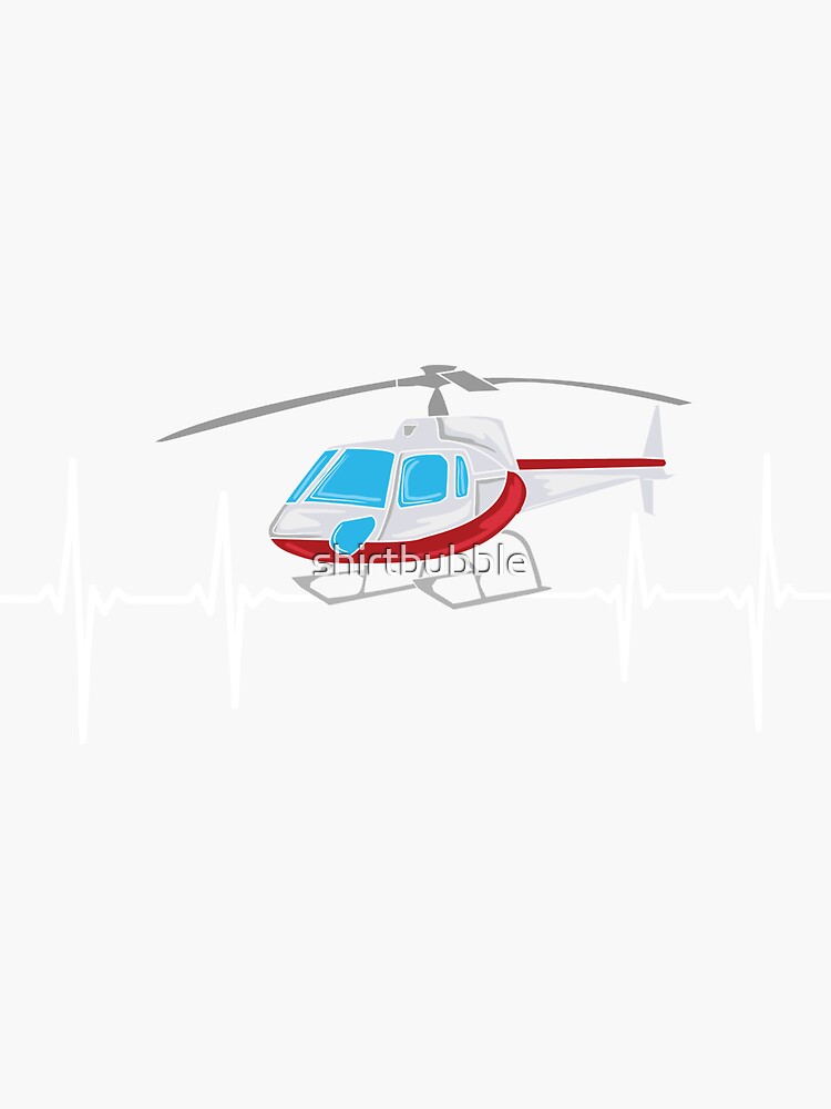 "Helicopter Heartbeat Aviation" Sticker for Sale by shirtbubble | Redbubble