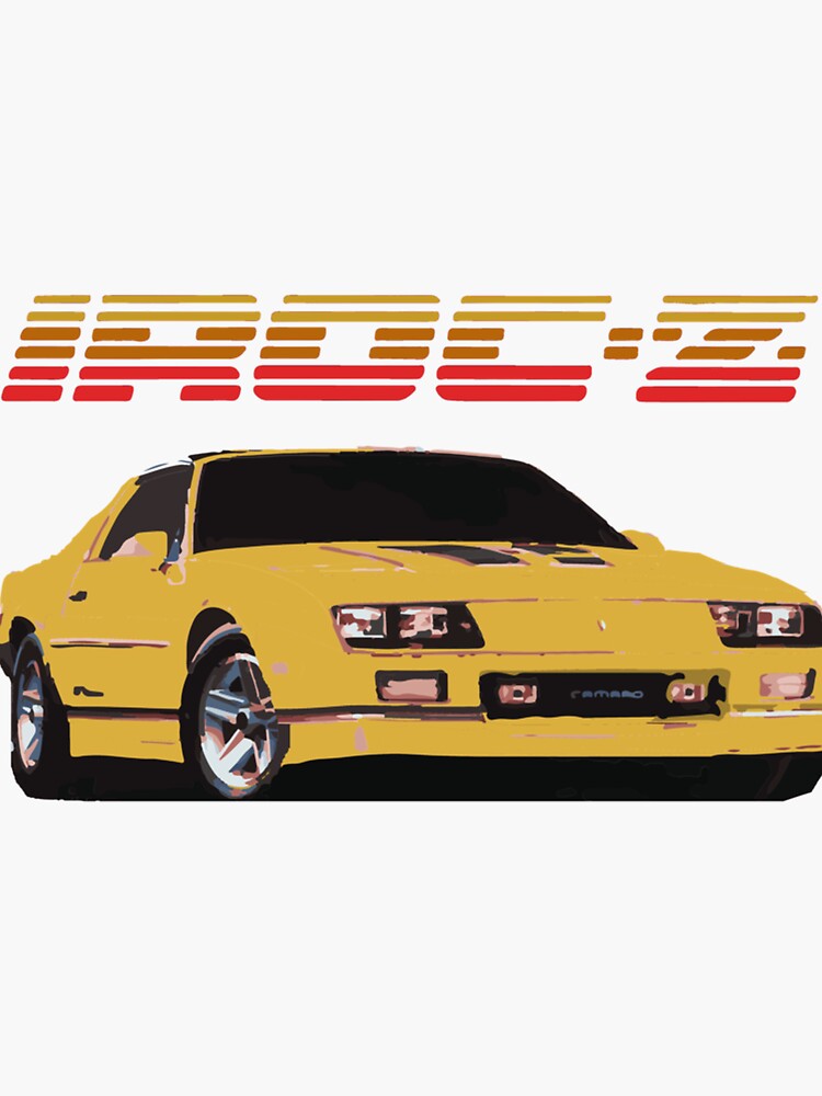 "1980's Chevy Camaro IROC-Z Z28 Yellow | Camaro T-shirt" Sticker for ...