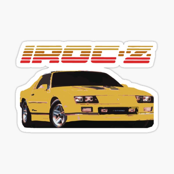 "1980's Chevy Camaro IROC-Z Z28 Yellow | Camaro T-shirt" Sticker for ...