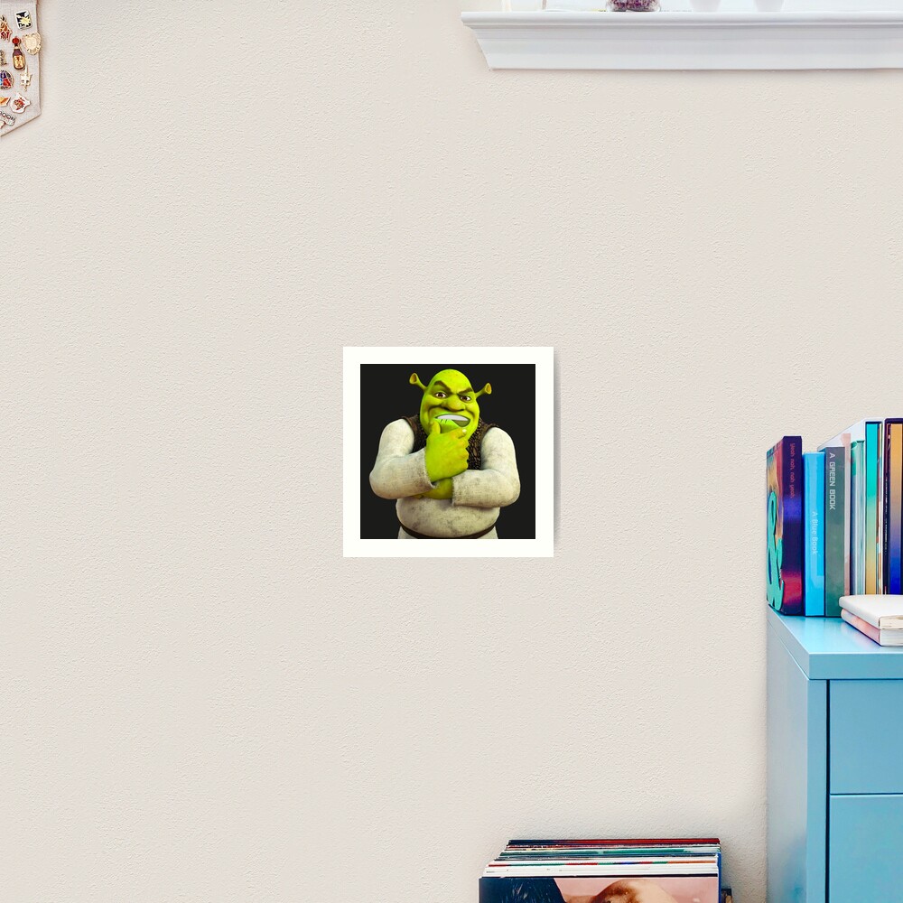 "Shrek Biting Lip Emoji" Art Print by emm-designs | Redbubble