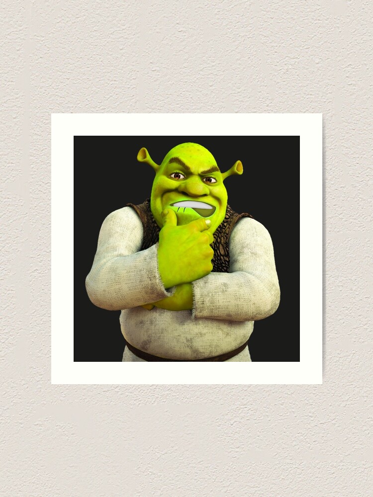 "Shrek Biting Lip Emoji" Art Print by emm-designs | Redbubble
