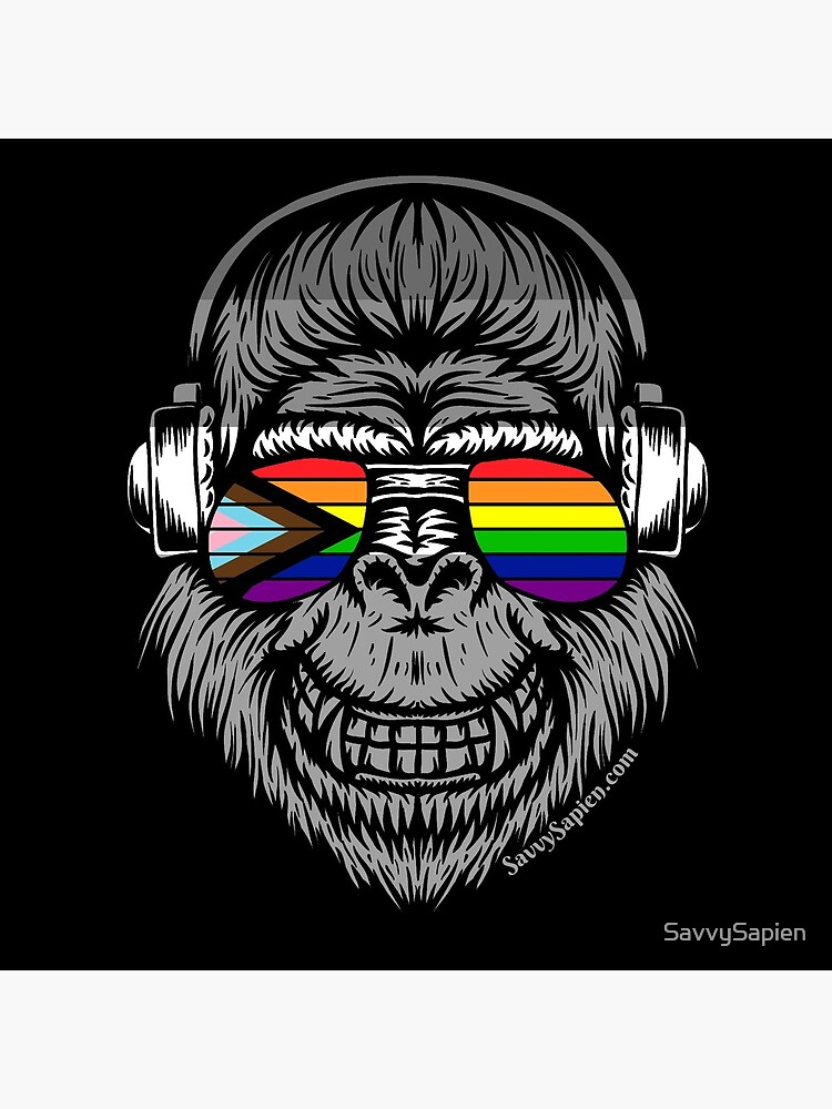 "Savvy Sapien Progressive Pride Flag - Smiling Monkey, Happy Monkey ...