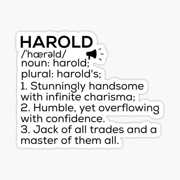 "Harold Name Definition" Sticker for Sale by Teelogic | Redbubble