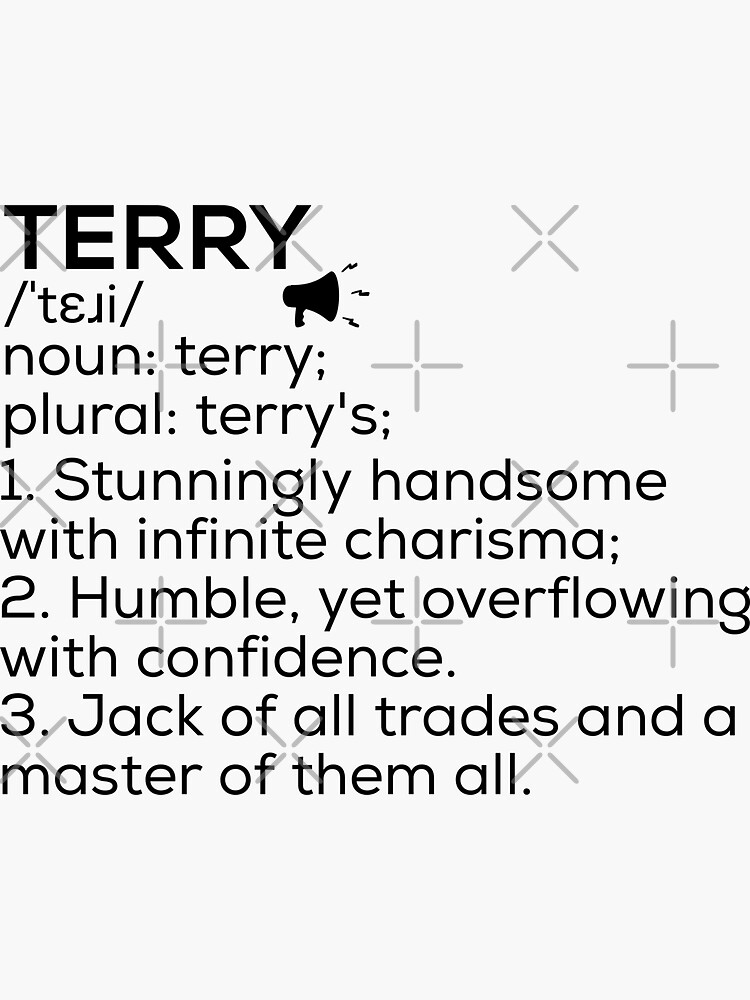 "Terry Name Definition" Sticker for Sale by Teelogic | Redbubble