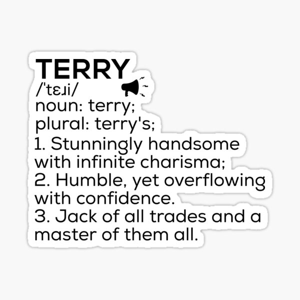 "Terry Name Definition" Sticker for Sale by Teelogic | Redbubble