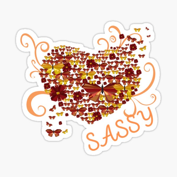 "SASSY HEART BUTTERFLY " Sticker by AndrewContents | Redbubble