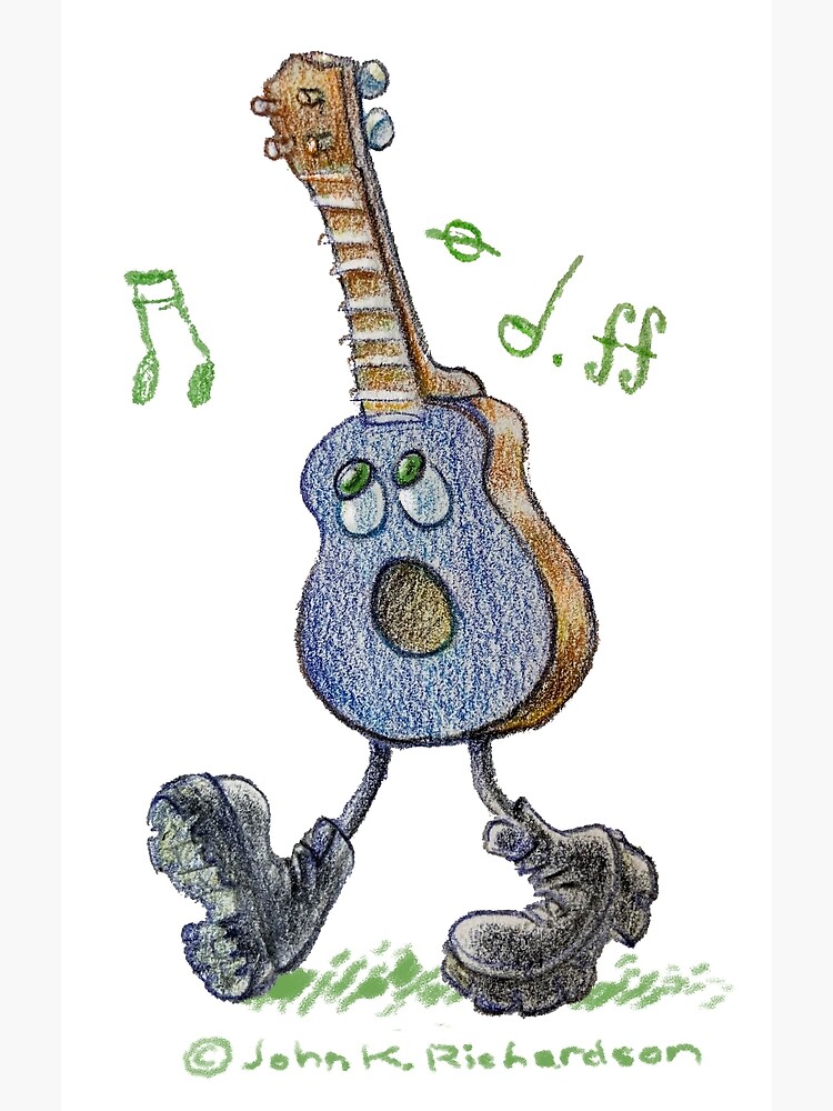 "Singing Ukulele Cartoon" Art Print by MicroPictures | Redbubble