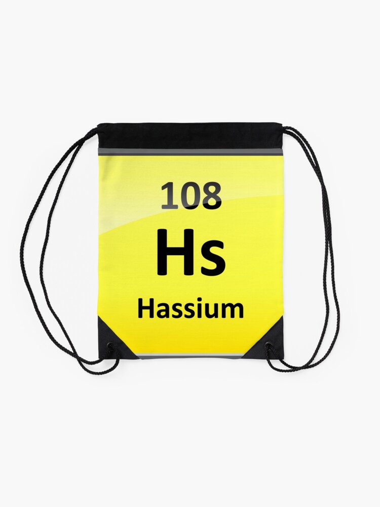 "Hassium Periodic Table Element Symbol" Drawstring Bag for Sale by ...