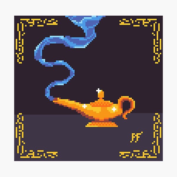 "Pixel Genie Lamp" Photographic Print for Sale by PhonoForest | Redbubble