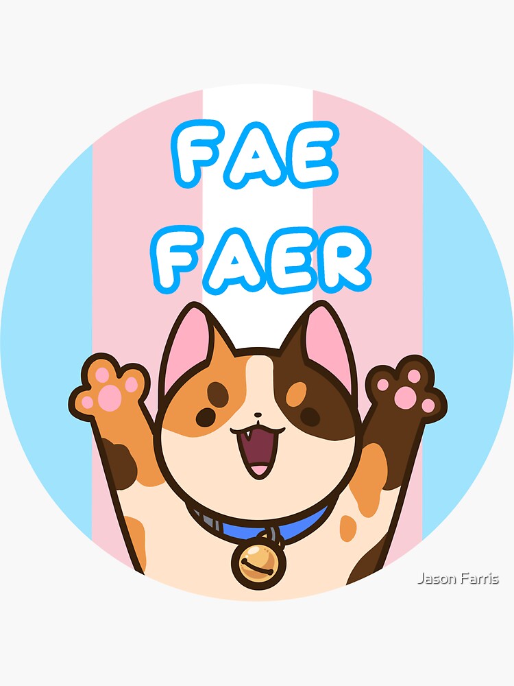 "Fae Faer Pronouns Trans colors" Sticker for Sale by MrMarioMadness ...