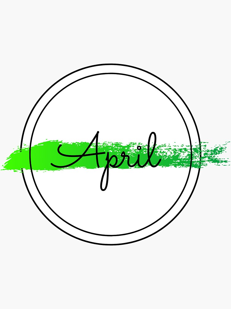 "Simple colour gradient April sticker" Sticker for Sale by ...