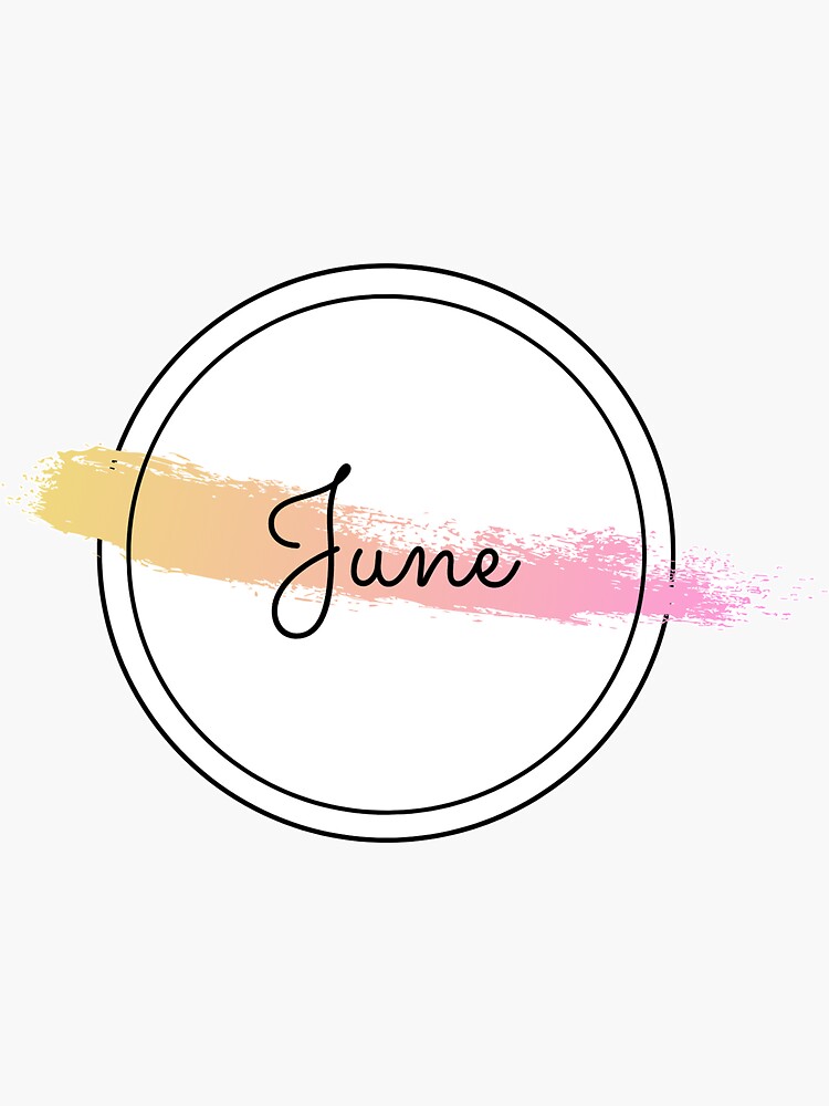 "Simple colour gradient June sticker" Sticker for Sale by ...