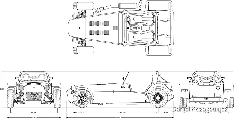 "Caterham Seven Blueprint" by Daniel Kozakewycz | Redbubble