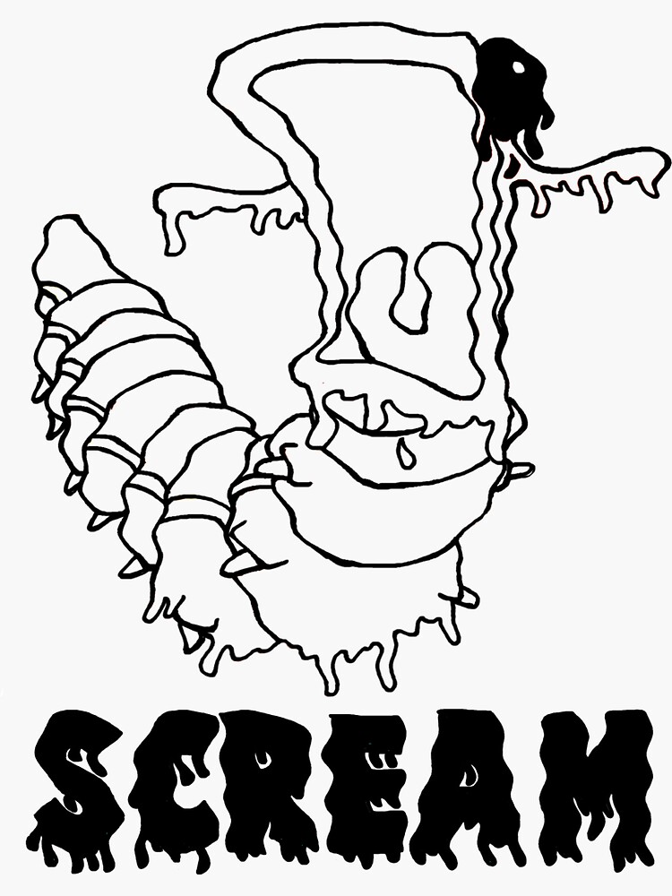 "Simpsons Screamapillar (black)" Sticker by NoTVAndNoBeer | Redbubble