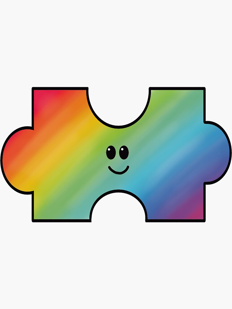 "Rainbow Puzzle Piece" Sticker by hcprice97 | Redbubble