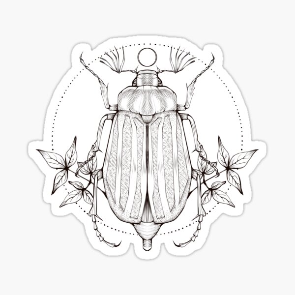"June Bug in tatoo style" Sticker for Sale by Sadistiva | Redbubble
