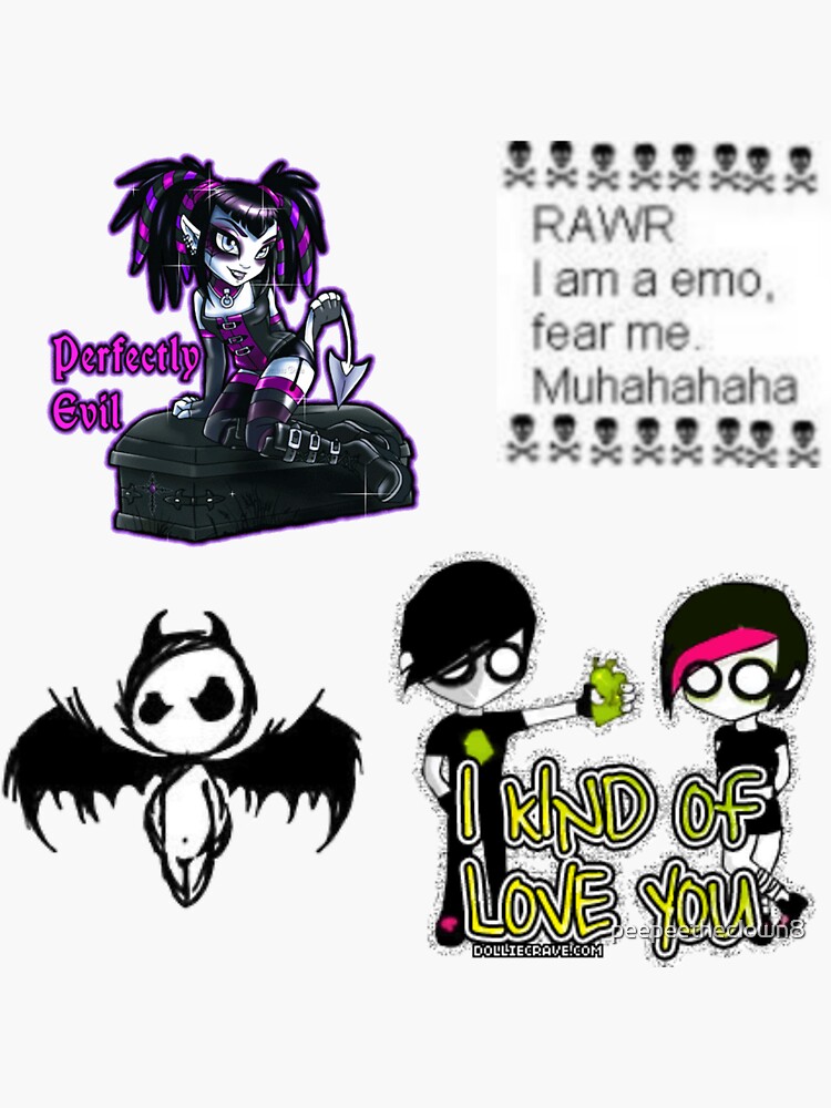 "emo sticker pack" Sticker for Sale by peepeetheclown8 | Redbubble