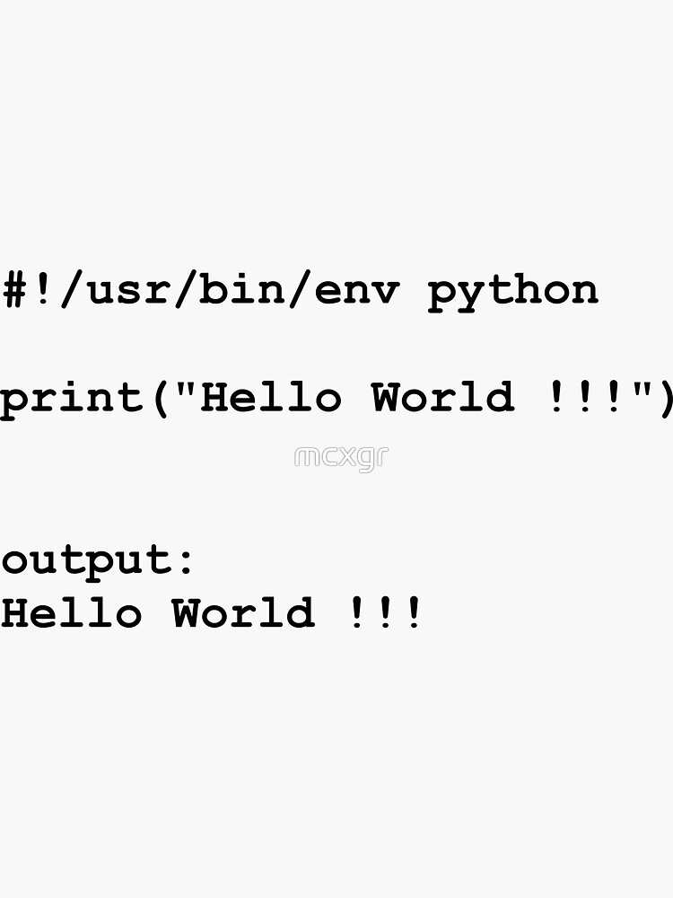 "Hello World - Python" Sticker for Sale by mcxgr | Redbubble