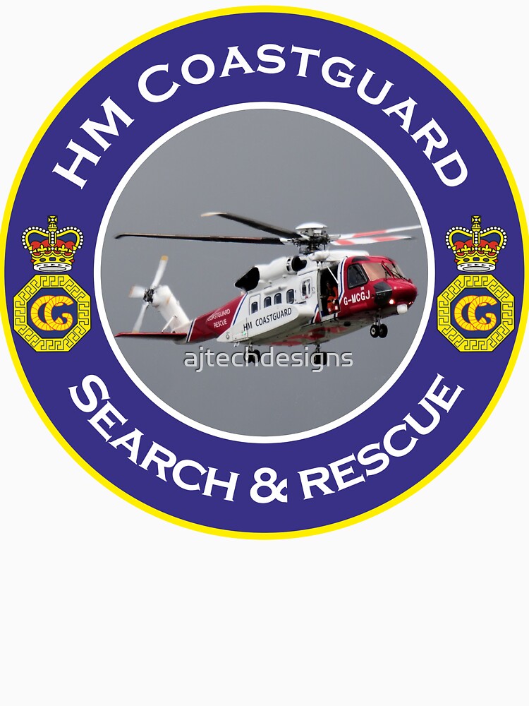 "HM Coastguard Search and Rescue Helicopter" Essential T-Shirt for Sale ...