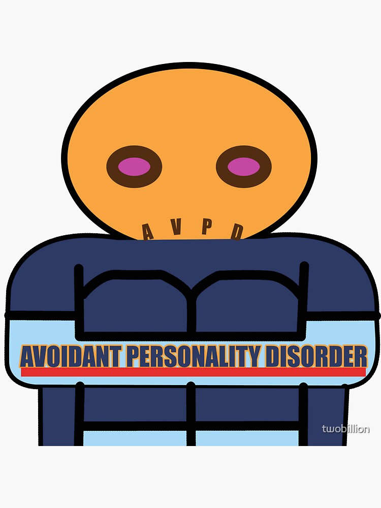 Pegatina «Trastorno de personalidad por evitación dibujos animados avpd ...