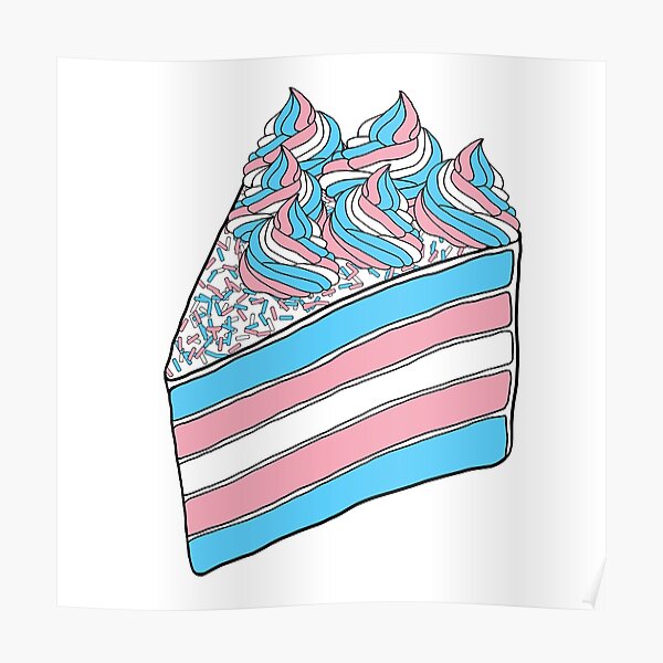 "Trans Pride Cake" Poster for Sale by loki-doki-choki | Redbubble