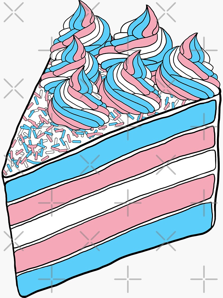 "Trans Pride Cake" Sticker for Sale by loki-doki-choki | Redbubble
