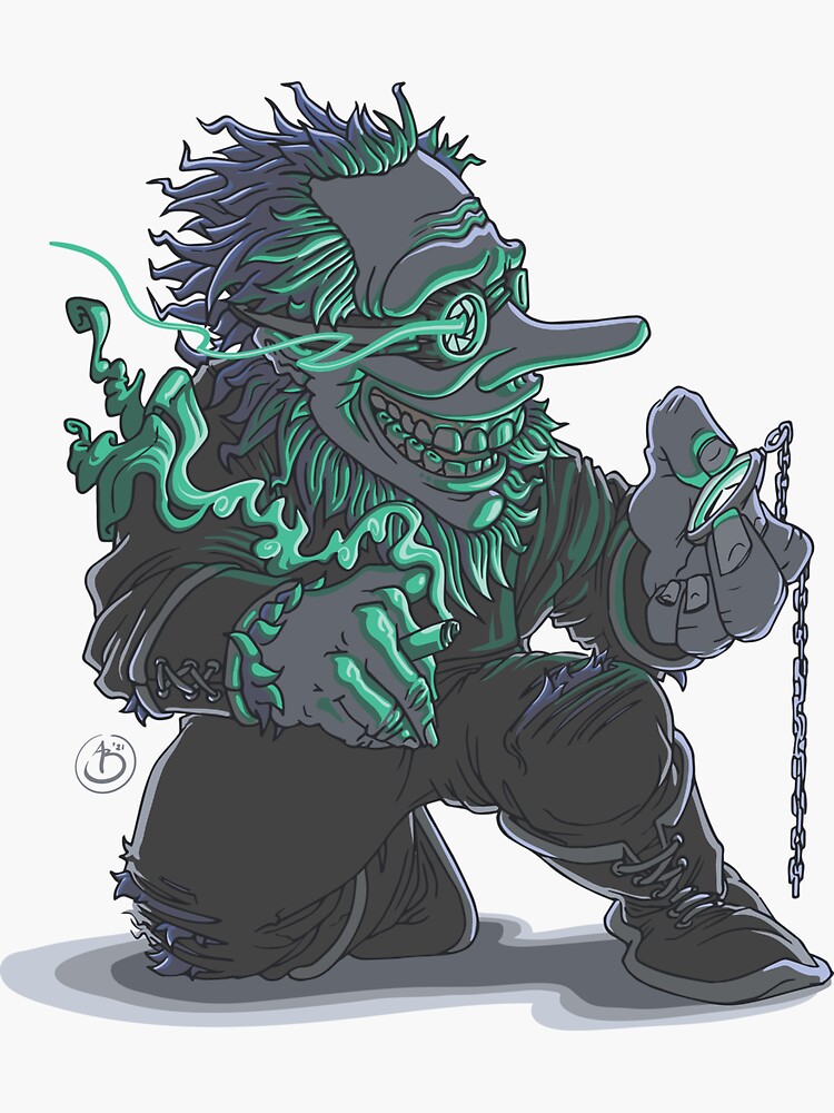 "Time Eater" Sticker by drewillustrated | Redbubble