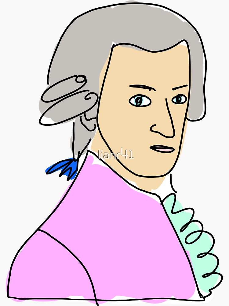 "Mozart" Sticker for Sale by lianr41 | Redbubble