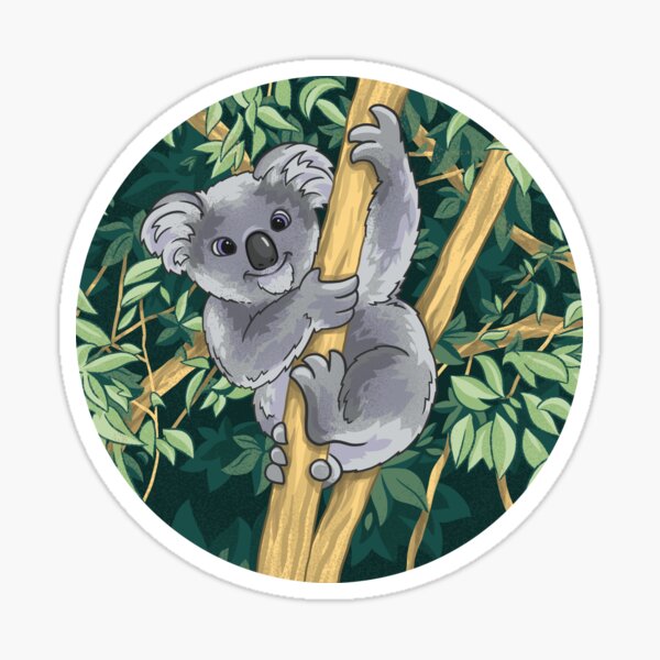 "Koala Time" Sticker for Sale by polliadesign | Redbubble