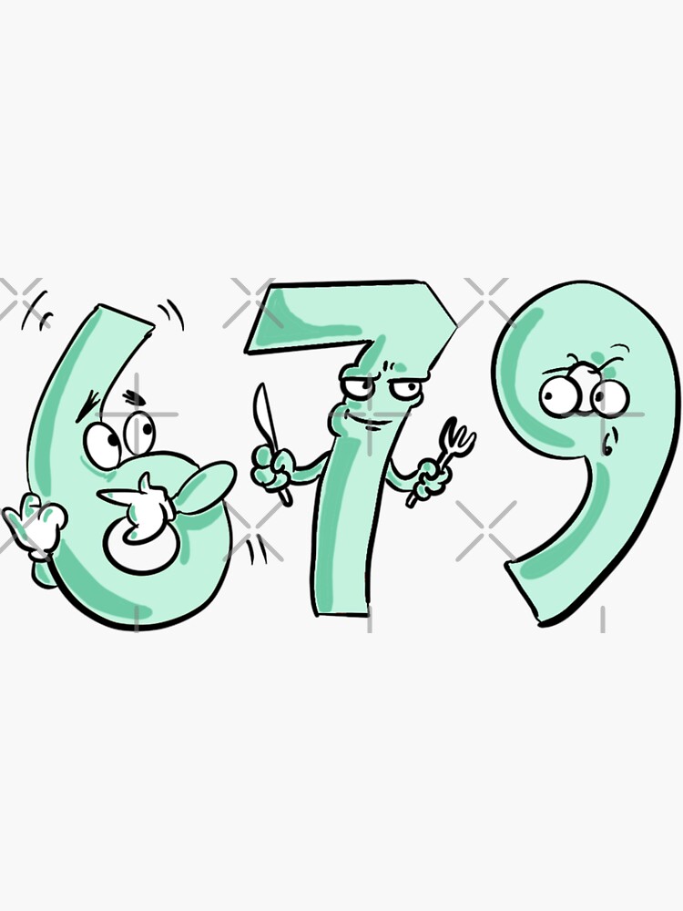 "Seven ate nine" Sticker for Sale by TrailMixArt | Redbubble