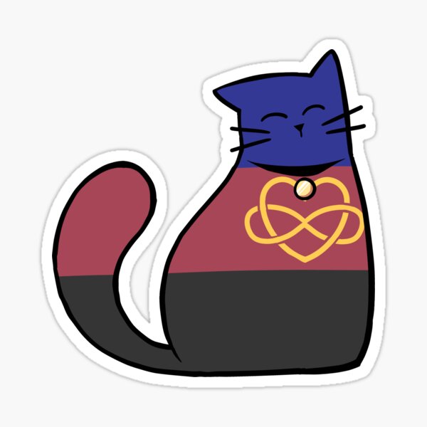 "Poly Pride Kitty" Sticker for Sale by CosmicArcher | Redbubble