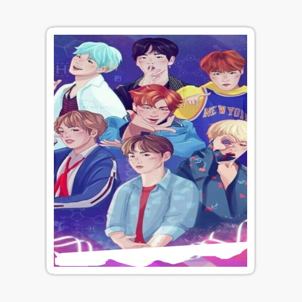 "BTS" Sticker for Sale by Parazar | Redbubble