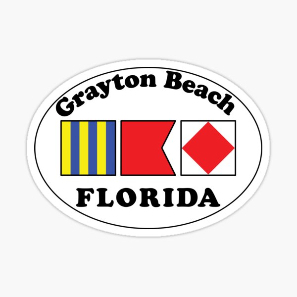 "GRAYTON BEACH FLORIDA EURO OVAL NAUTICAL FLAG" Sticker for Sale by ...