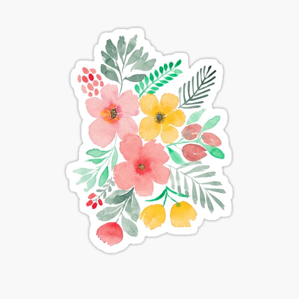 "Simple flower bouquet " Sticker by JadeWuArt | Redbubble