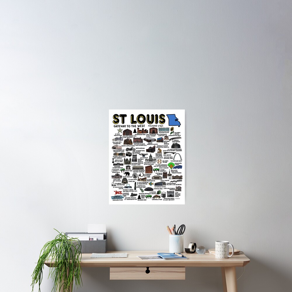 "St Louis Map " Poster by fiberandgloss | Redbubble