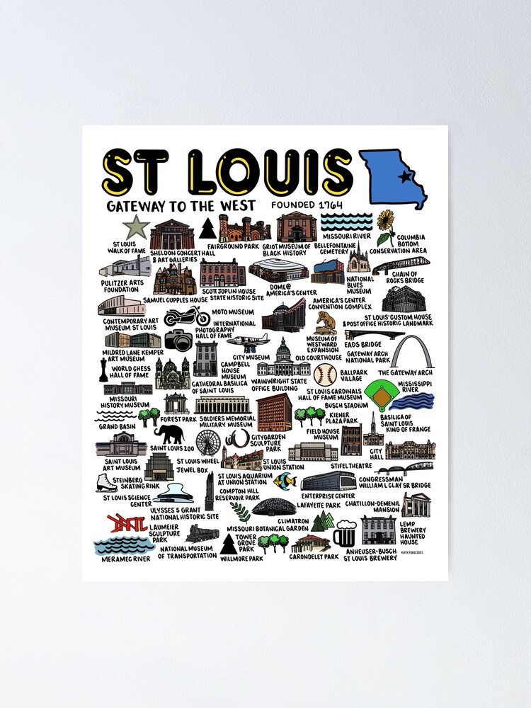"St Louis Map " Poster by fiberandgloss | Redbubble