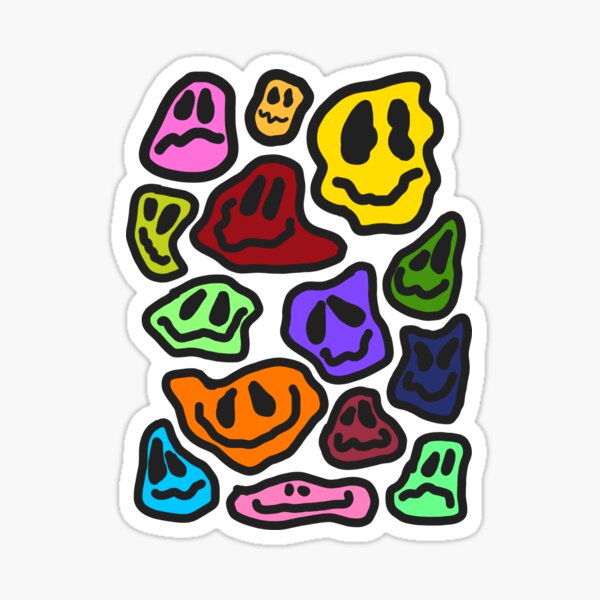 "Drip Smileys" Sticker for Sale by mounarchh | Redbubble
