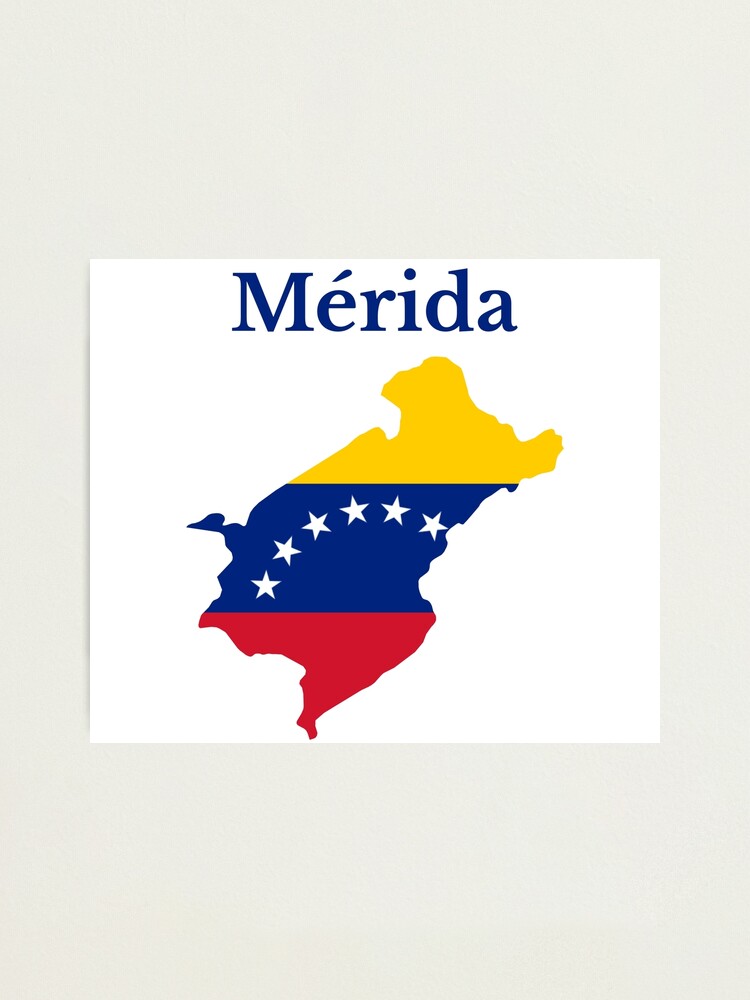 Lámina fotográfica «Diseño de Mapa del Estado de Mérida, Venezuela» de ...